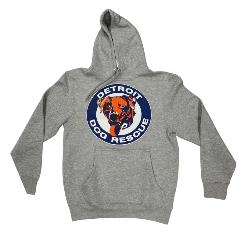 Ballpark Gray Pullover Hoodie – Detroit Dog Rescue